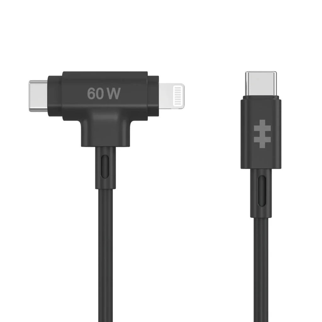 HyperJuice® USB-C® and Lightning Hybrid Charging Cable (1.5m/5ft) - Bl ...